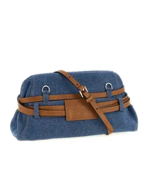 Moschino Belted Denim Clutch Bag