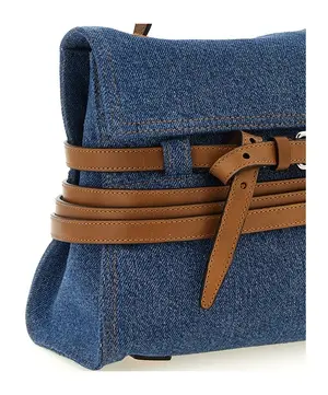 Moschino Belt-detail Denim Shoulder Bag