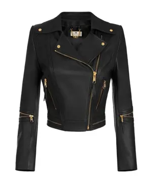 Elisabetta Franchi Zipped Biker Jacket - Black