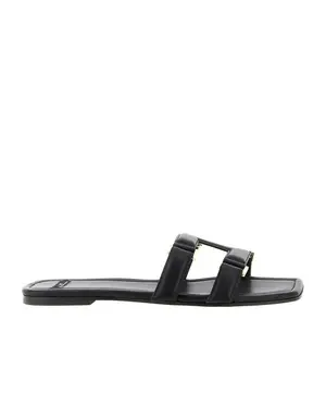 Elisabetta Franchi Logo Detail Flat Sandals - Black