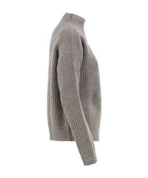 Herno Textured Mock Neck Knitted Jumper - Gray