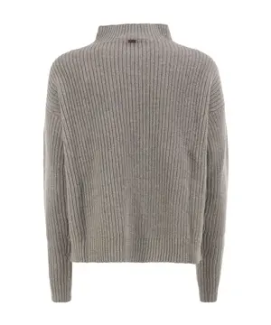 Herno Textured Mock Neck Knitted Jumper - Gray