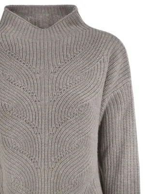 Herno Textured Mock Neck Knitted Jumper - Gray
