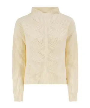 Herno Long-sleeved Sweater With Mock Neck And Crossover V-neckline - Nude