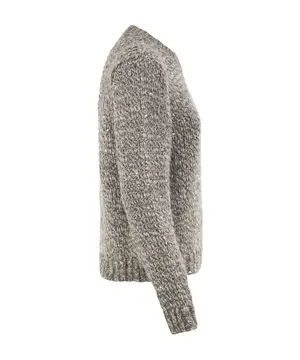Herno Alpaca-blend Jumper With Sequins - Gray