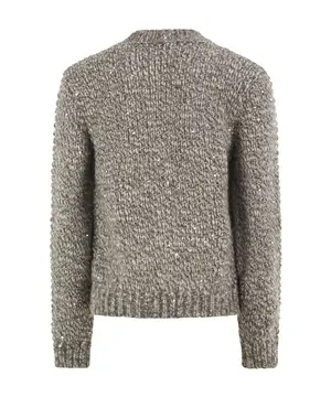 Herno Alpaca-blend Jumper With Sequins - Gray