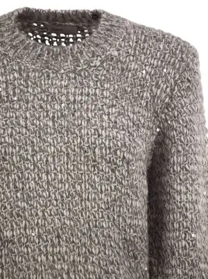 Herno Alpaca-blend Jumper With Sequins - Gray