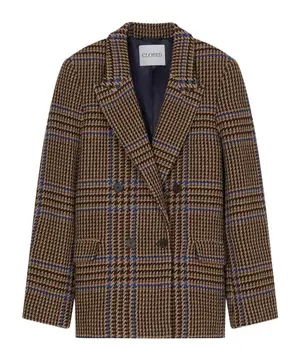 Closed Check-pattern Double-breasted Blazer - Beige
