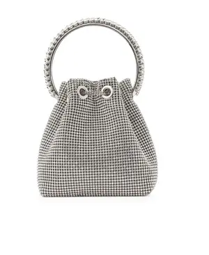JIMMY CHOO Crystal Embellished Drawstring Crossbody Bag