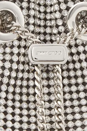 JIMMY CHOO Crystal Embellished Drawstring Crossbody Bag
