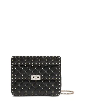 Valentino Garavani Medium Studded Leather Shoulder Bag - Black