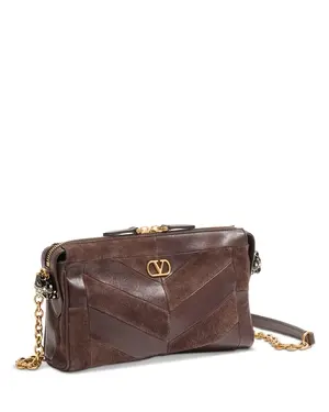 Valentino Garavani Small Quilted Suede & Leather Shoulder Bag