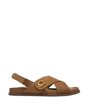 COACH Sculpted C Criss Cross Sandal - Coconut