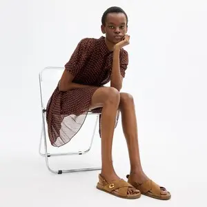COACH Sculpted C Criss Cross Sandal - Coconut