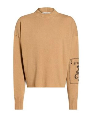 Iceberg Wool And Polyamide Embroidered Mock Neck Sweater - Sand