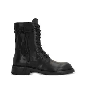 ANN DEMEULEMEESTER Calf Leather Lace-up Boots - Black