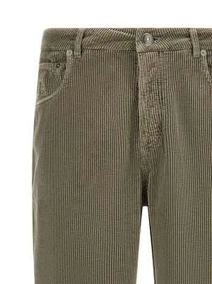 Brunello Cucinelli Corduroy Straight-leg Trousers - Green