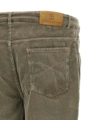 Brunello Cucinelli Corduroy Straight-leg Trousers - Green