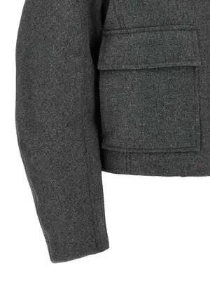 Brunello Cucinelli Shearling Collar Cropped Jacket