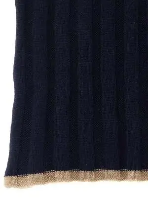 Brunello Cucinelli Ribbed Cashmere Knit Scarf - Blue