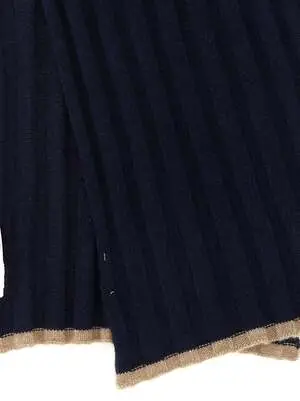Brunello Cucinelli Ribbed Cashmere Knit Scarf - Blue