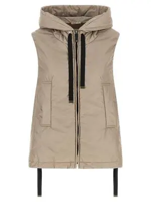 Max Mara MAX MARA THE CUBE 'Greengo' Sleeveless Hooded Vest Cream