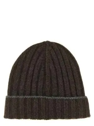Brunello Cucinelli Cashmere Ribbed Beanie - Brown