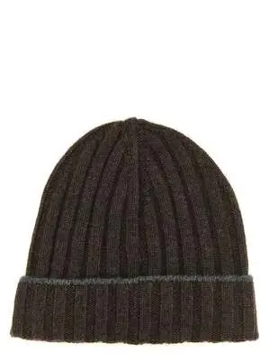 Brunello Cucinelli Cashmere Ribbed Beanie - Brown