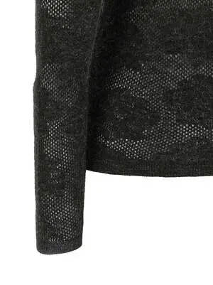Brunello Cucinelli Flower Lace Knit Sweater - Gray