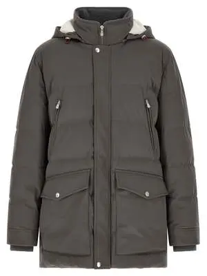 Brunello Cucinelli Quilted Down Parka - Gray
