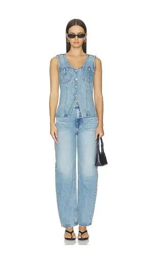 PISTOLA Gia Fitted Vest In Denim