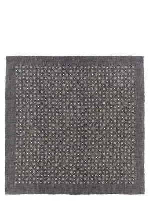 Brunello Cucinelli Silk Clutch Bag With Micro Geometric Pattern - Gray