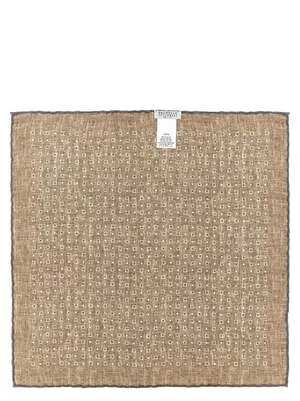 Brunello Cucinelli Silk Clutch Bag With Micro Geometric Pattern - Gray