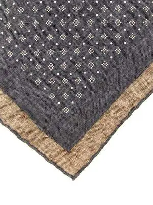 Brunello Cucinelli Silk Clutch Bag With Micro Geometric Pattern - Gray