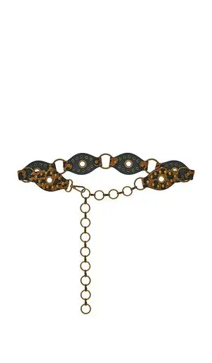 8 Other Reasons Ponyhair Waist Belt With Brass Studs In Brown - Leopard