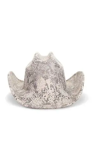 8 Other Reasons Midnight Rider Snakeskin Printed Cowboy Hat - Ivory