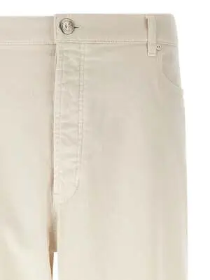 Brunello Cucinelli Garment-dyed Relaxed Fit Jeans - White