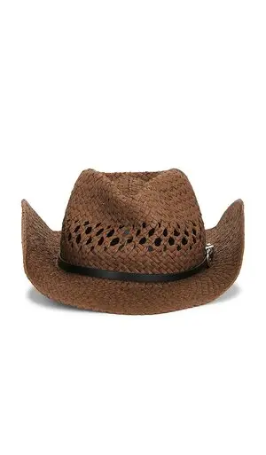 8 Other Reasons Woven Cowboy Hat With Buckle Band Detail - Brown