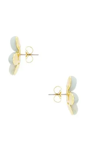 Brinker & Eliza Flower Earrings With Gold Plated Detail
