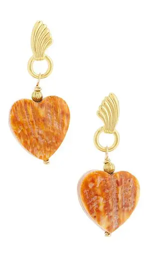 Brinker & Eliza Clementine Earrings In Brown - Gold,shell