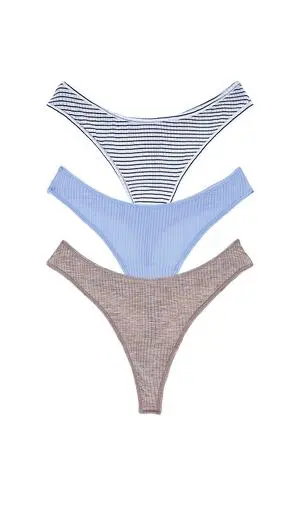 NEGATIVE UNDERWEAR Whipped Dipped Thong 3-pack In Blue