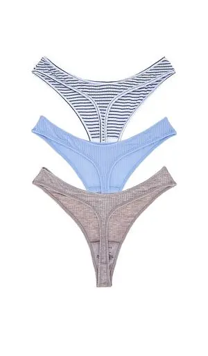 NEGATIVE UNDERWEAR Whipped Dipped Thong 3-pack In Blue