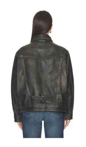 FOUND Distressed Leather Pocket Jacket
