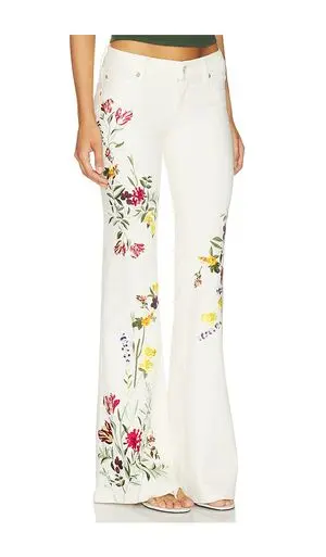 Alice + Olivia Chic Embroidered Flare Jeans
