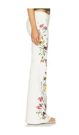 Alice + Olivia Chic Embroidered Flare Jeans