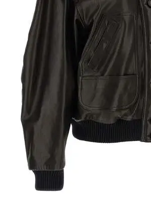 Attico Shearling Collar Bomber Jacket
