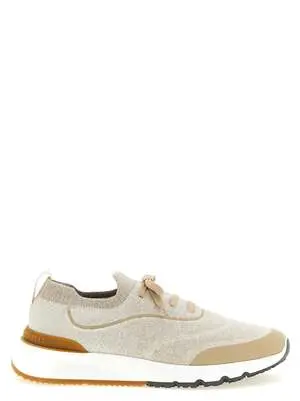 Brunello Cucinelli Knit Sneakers - Cream