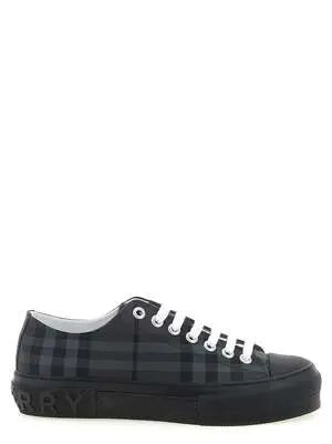 Burberry Check Print Low Top Sneakers - Gray