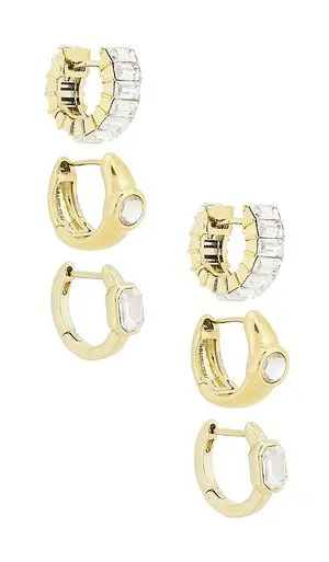 Baublebar Tyra Waterproof Earring Set In Metallic Gold - Clear