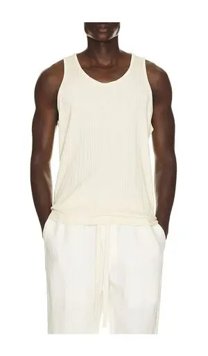 PERCIVAL Leon Ribbed Vest In Cream